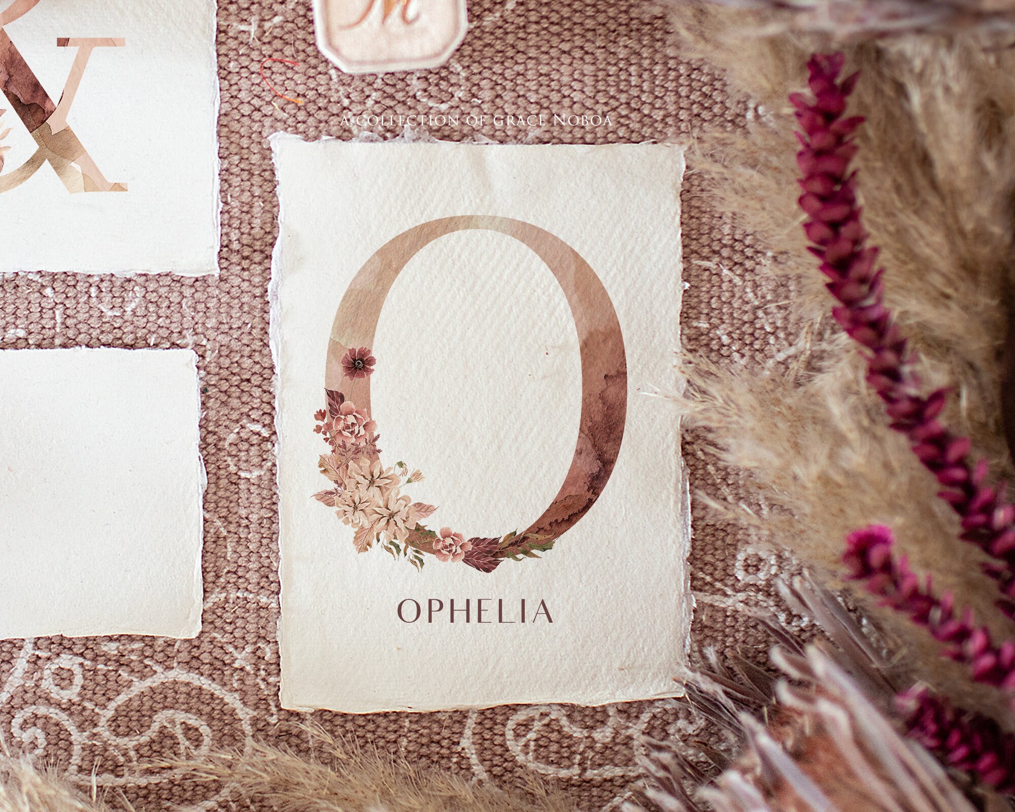 Floral Boho Watercolor Alphabet Watercolor Wedding Letters - Etsy