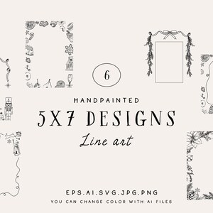 Whimsical Christmas Line Art Clipart- Holiday Season Hand Draw Doodle ...