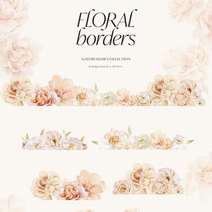 Watercolor Peach Blush Flowers Clip Art- Watercolor Spring Flower ...