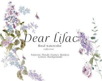 Wisteria Watercolor Clipart PNG, Purple Blue Flowers Clipart ...