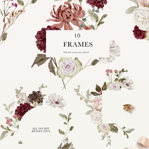 Burgundy Watercolor Fall Png Watercolor Floral Clip Art-marsala ...