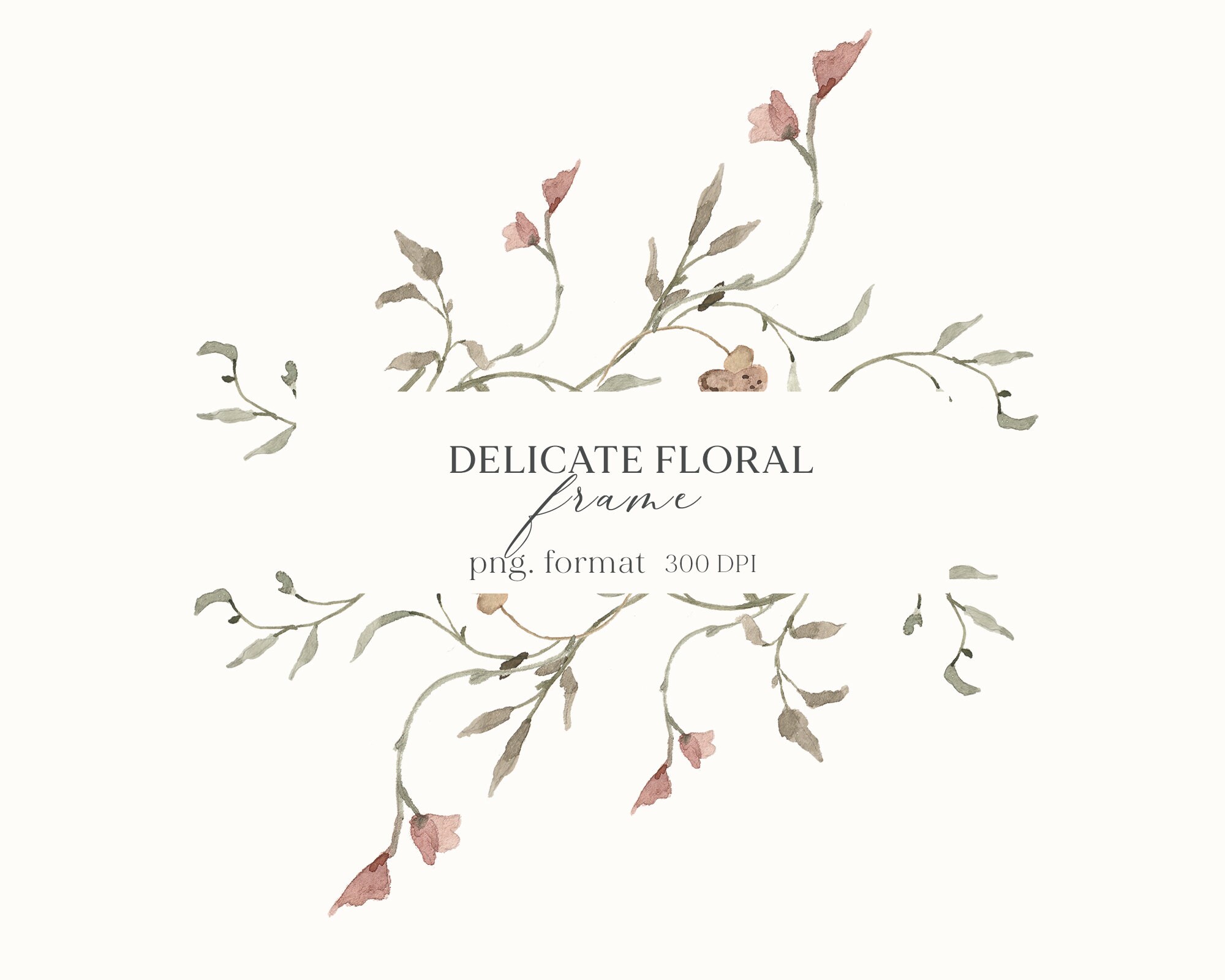 Watercolor Wildflower Delicate Floral Wreath Hand Painted - Etsy