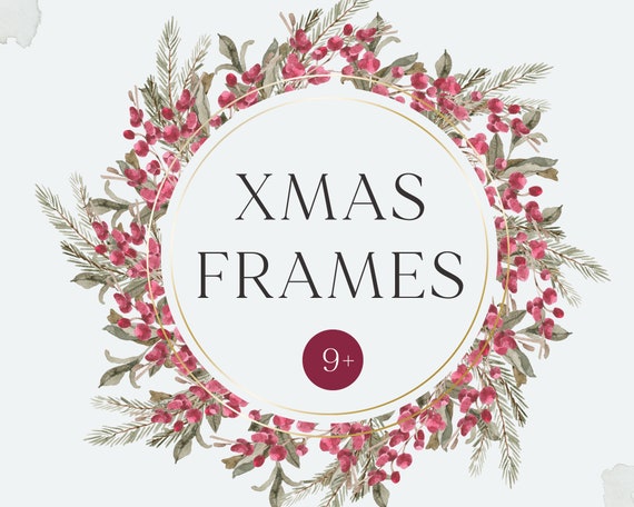 Christmas Frames Clipart Set Ready to Use Designs Winter | Etsy