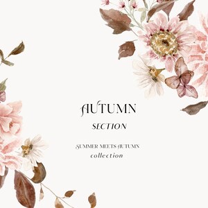 Autumn Watercolor Floral Clipart - Fall Clipart - Watercolor Fall ...