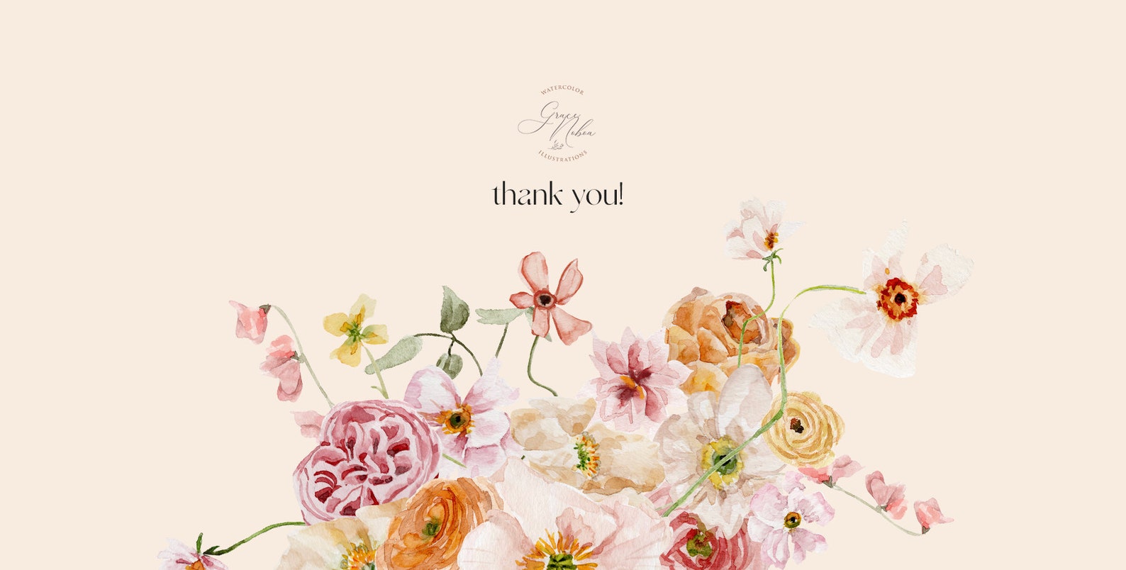 Watercolor Floral Clipart Spring Floral Peach Flower Spring - Etsy