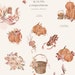 Autumn Watercolor Clipart- Fall Floral Png Clip Art - Boho Flowers Bird ...