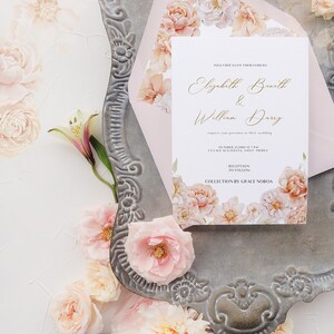 Watercolor Peach Blush Flowers Clip Art- Watercolor Spring Flower ...