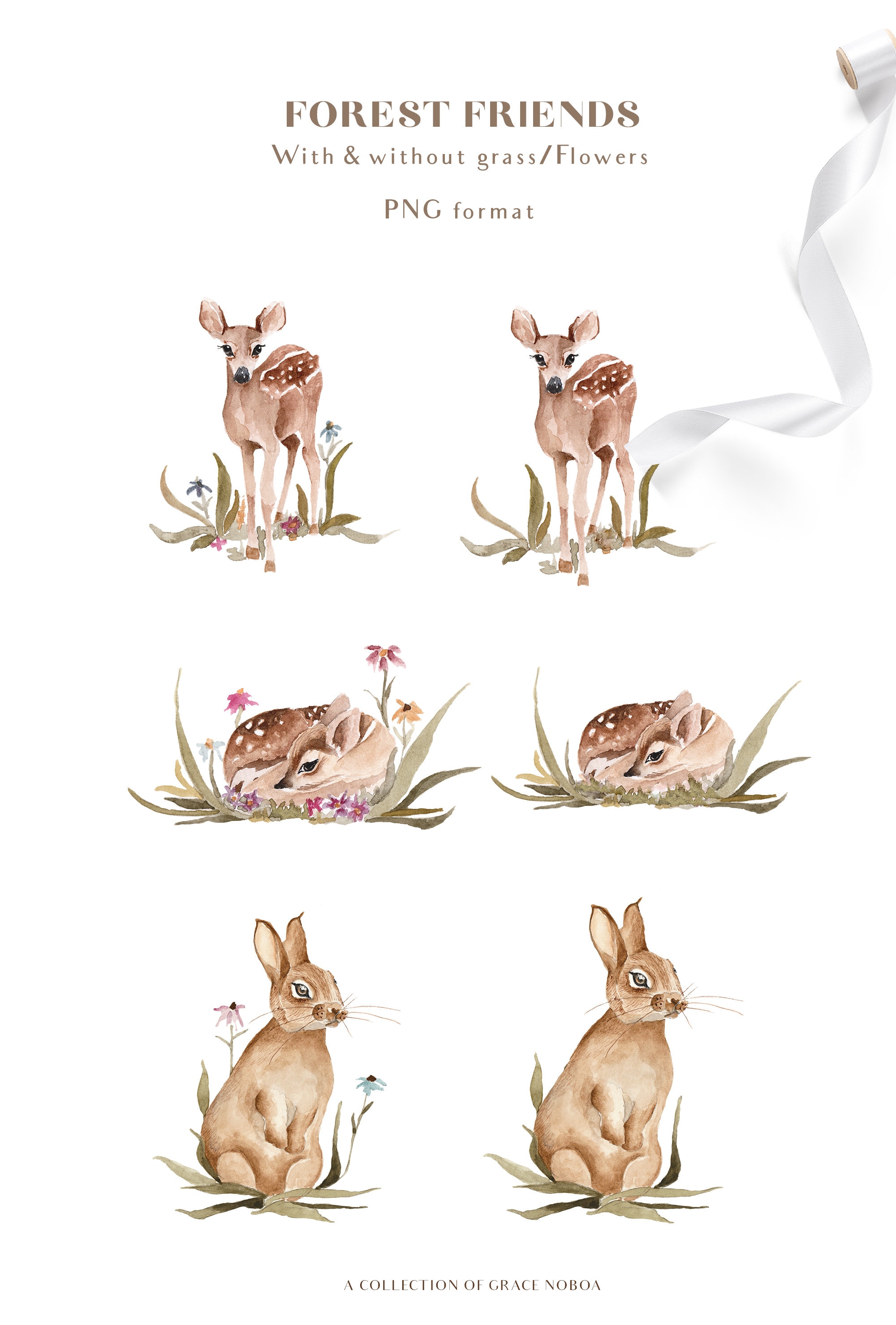 Forest woodland animal babies Woodland Animals Watercolor | Etsy