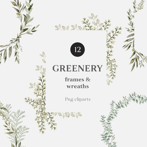 Eucalyptus Wreath Greenery Frame Foliage Leaves Clipart - Etsy