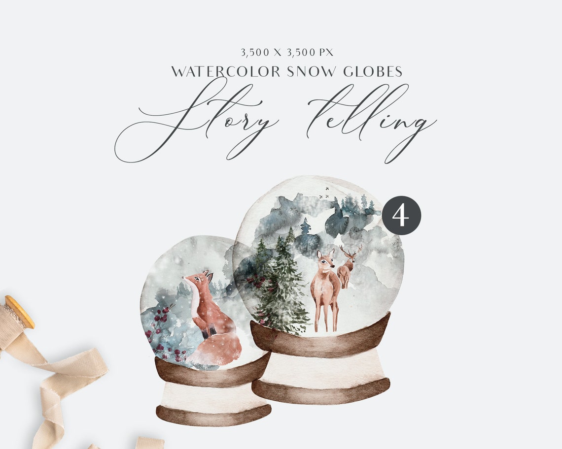 Christmas Clipart Decor Winter Snow Globe Glass Ball - Etsy