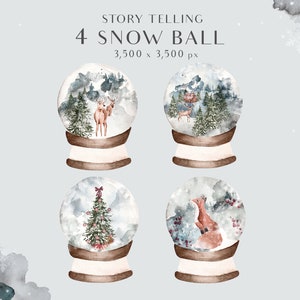 Christmas Clipart Decor Winter Snow Globe Glass Ball - Etsy