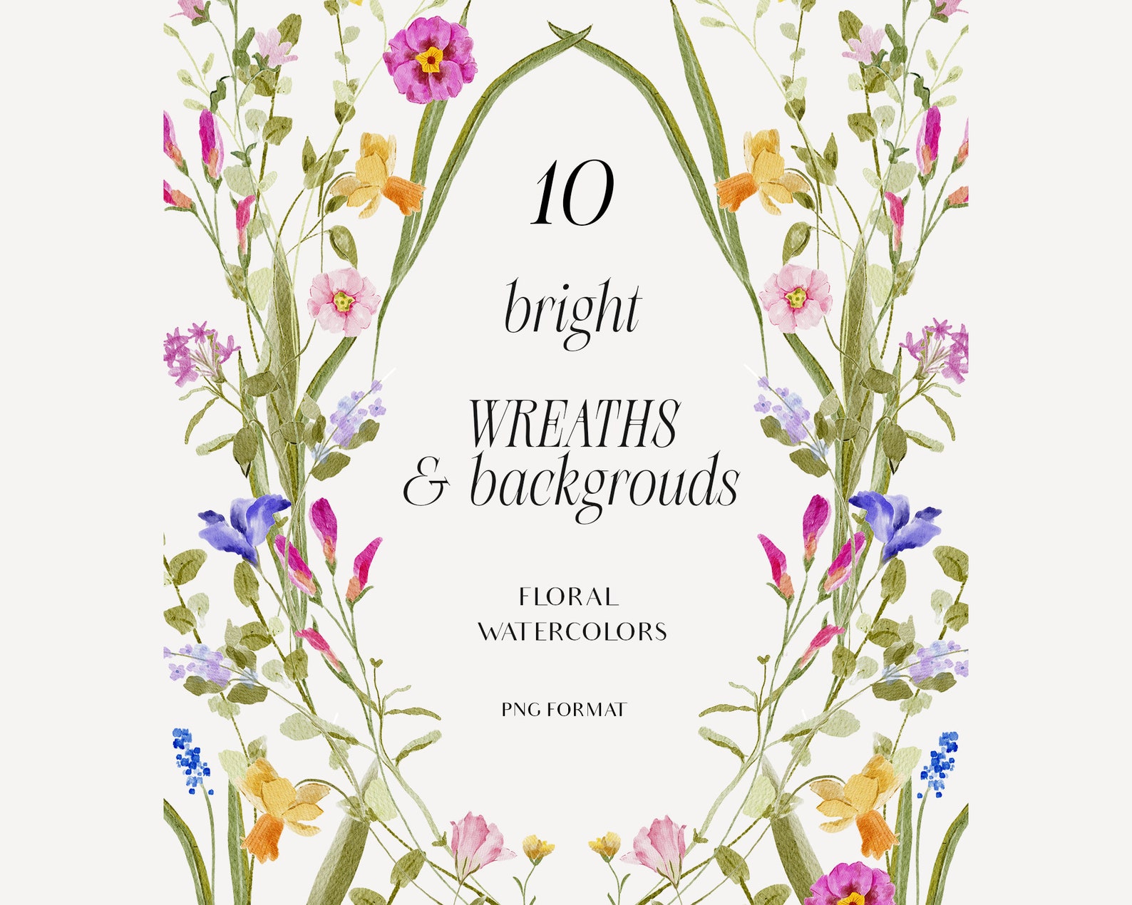 Watercolor Wildflower Botanical Floral Clipart Watercolor Garden ...