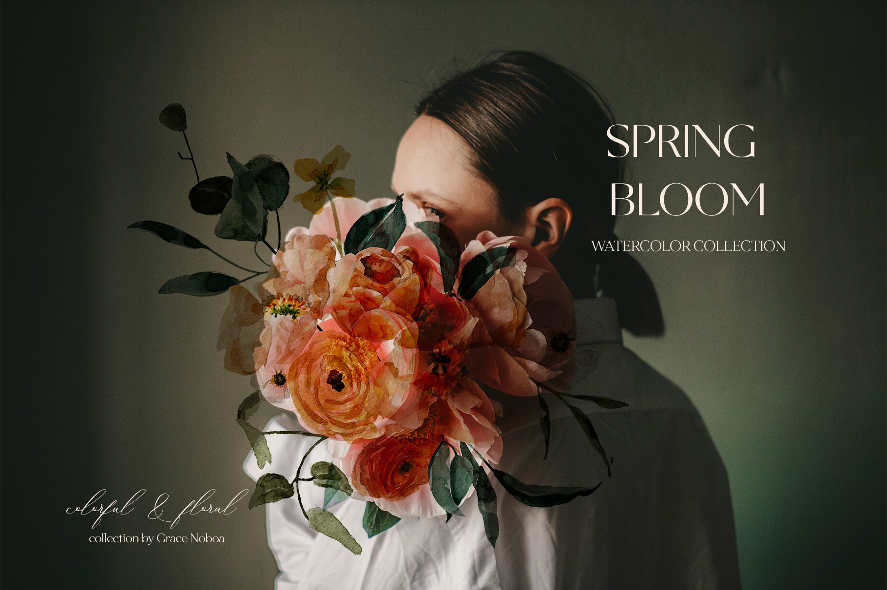 Watercolor Floral Clipart Spring Floral Peach Flower Spring - Etsy