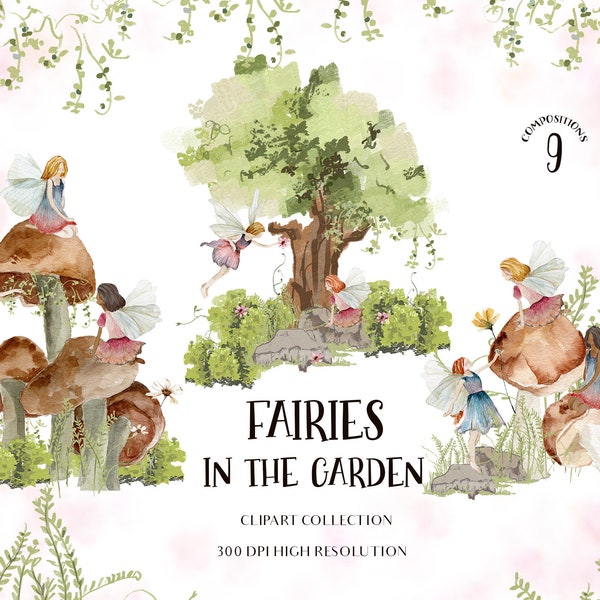 Fairy Garden Clipart - Etsy