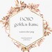 Boho Floral Golden Frame Watercolor Clipart Neutral Tones Bohemian ...