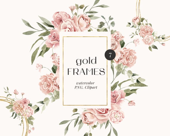 Pink Floral Clipart Rose Spring Romantic Clipart Blush Dusty - Etsy