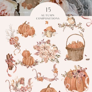 Autumn Watercolor Clipart Thanksgiving Watercolor Set Watercolor ...