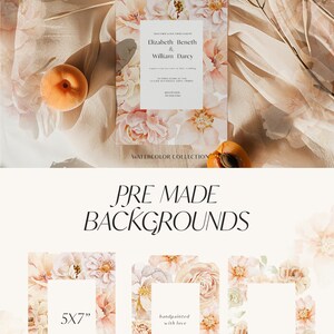 Watercolor Peach Blush Flowers Clip Art- Watercolor Spring Flower ...