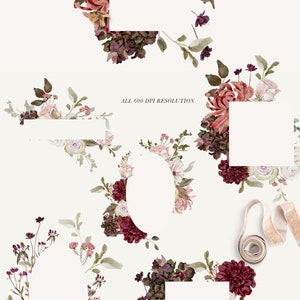 Burgundy Watercolor Fall Png Watercolor Floral Clip Art-marsala ...