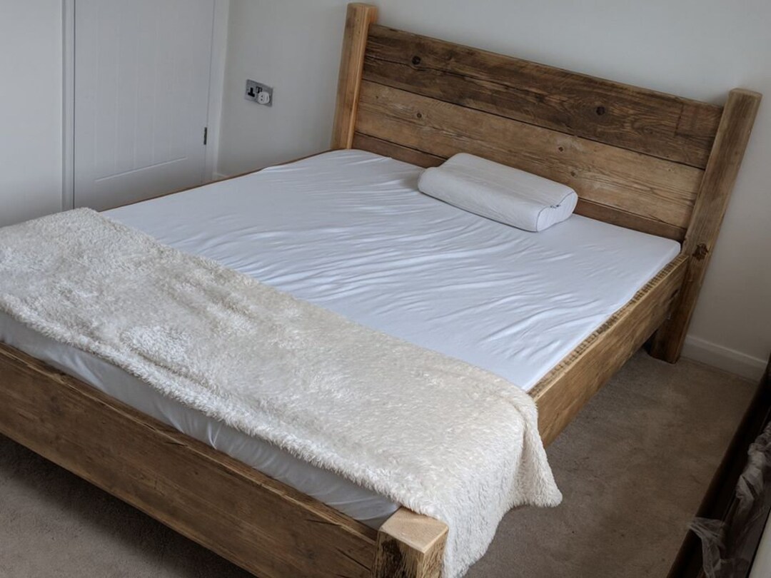 Handmade | Chunky | Rustic Bed | Full Panel Style - Low Footboard ...