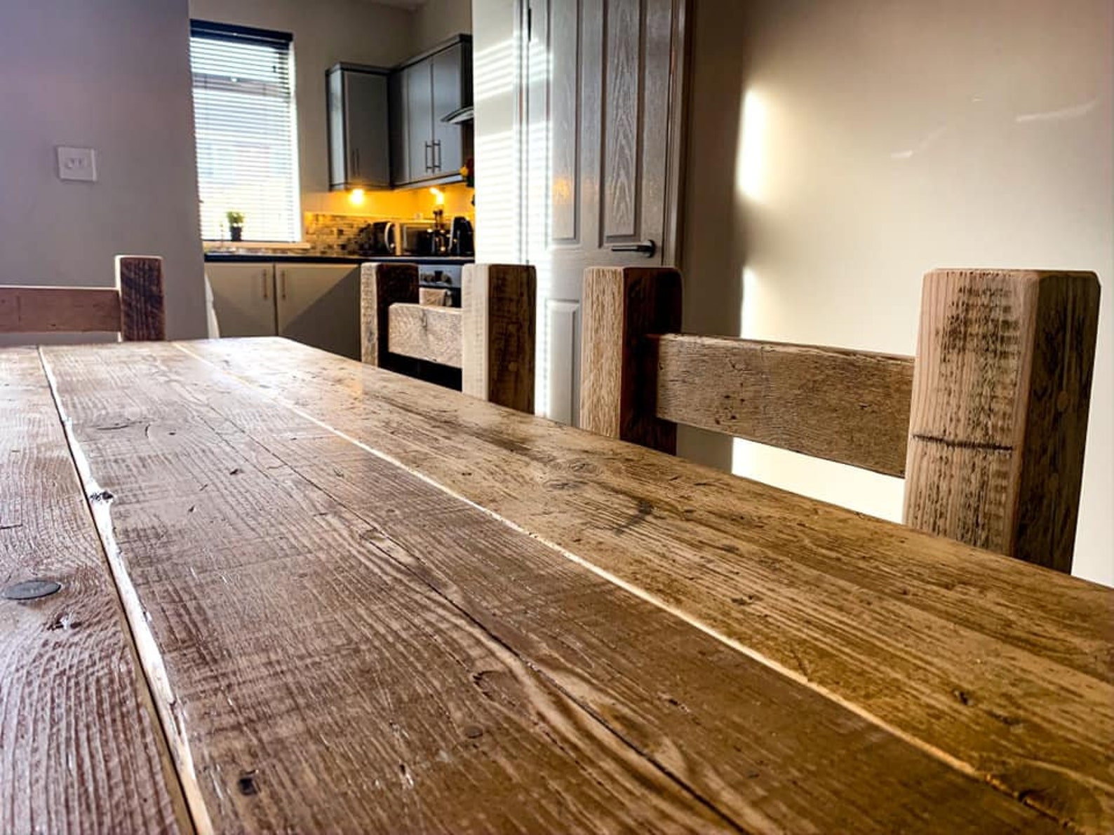 Handmade | Chunky | Rustic | Farmhouse Style Dining Kitchen Table ...
