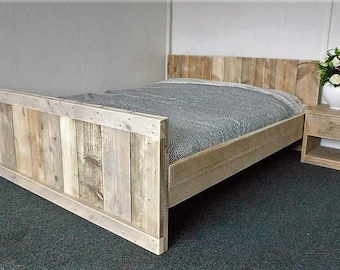 Handmade Chunky Rustic Bed Farmhouse Style High Footboard, SOLID ...