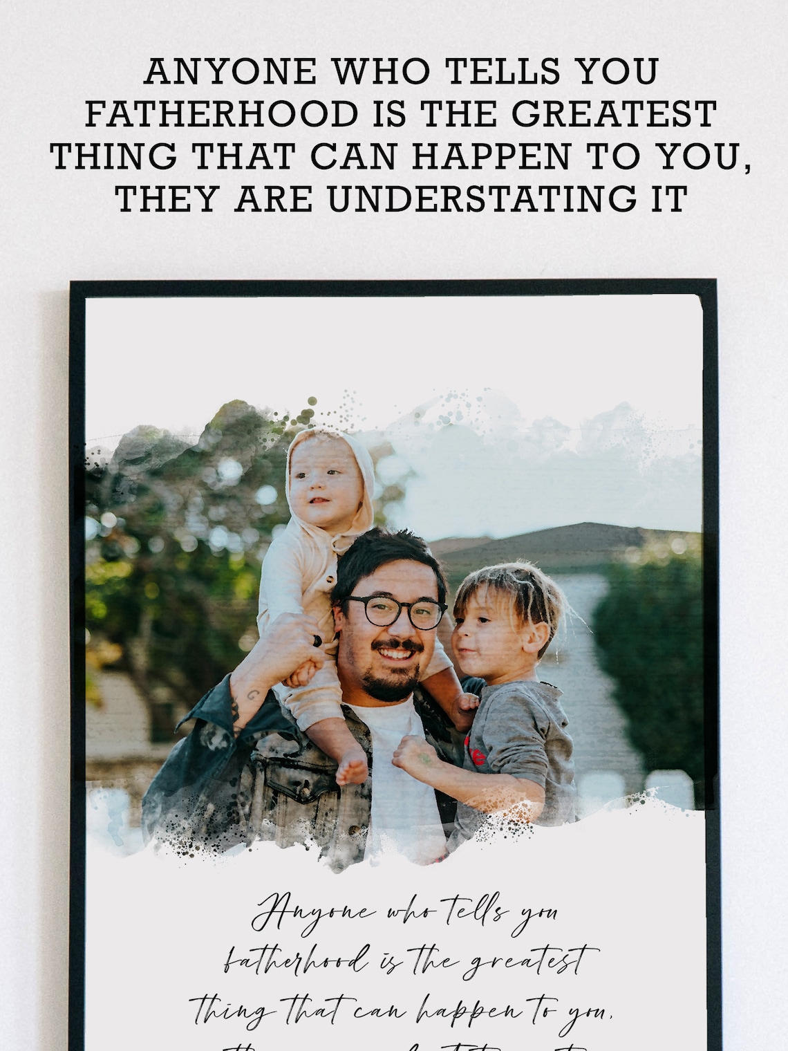 Custom Dad Portrait Father Quote Poster Fathers Day Gift - Etsy