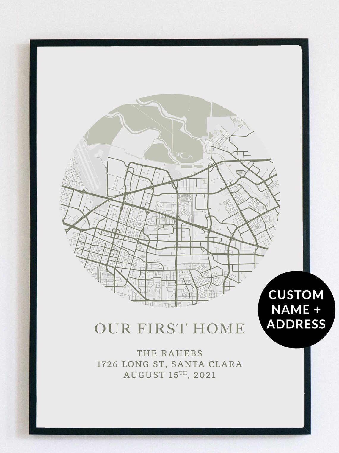 Customizable Memory Map Sage Green Personalized Map Mid - Etsy
