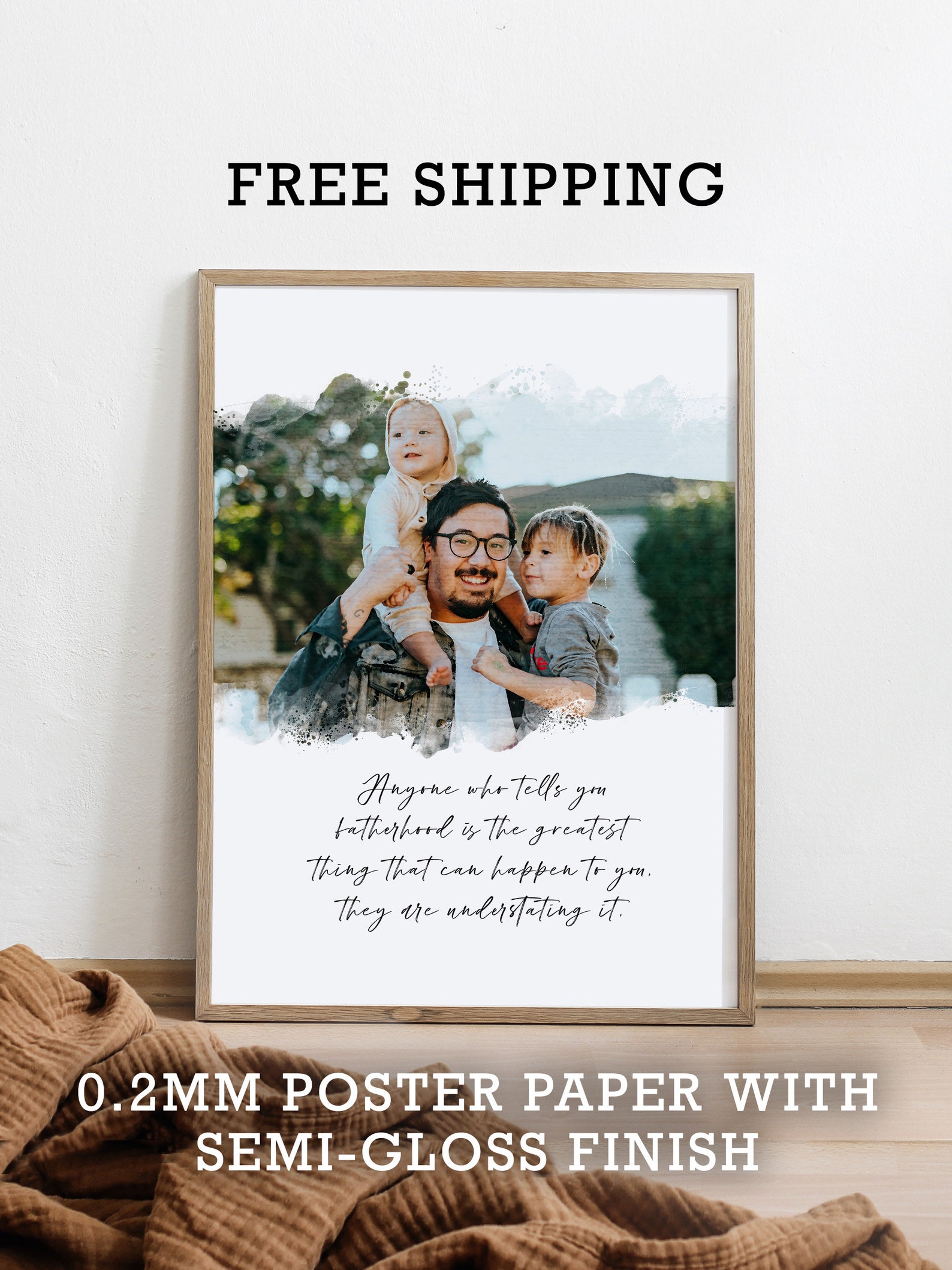 Custom Dad Portrait Father Quote Poster Fathers Day Gift - Etsy