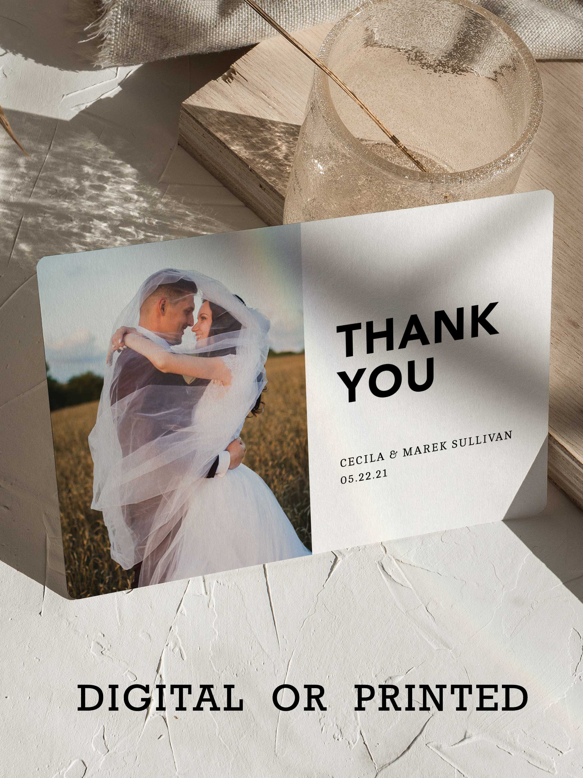 Simple Wedding Thank You Cards