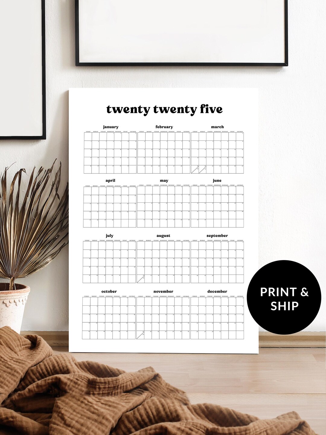 2025 Large Wall Calendar, 24x36 Poster, 2025 Wall Calendar Poster, Year ...