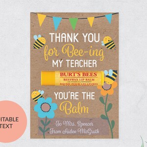 Burt Bee Teacher Thank You Gift Card Holder for End of School Year ...