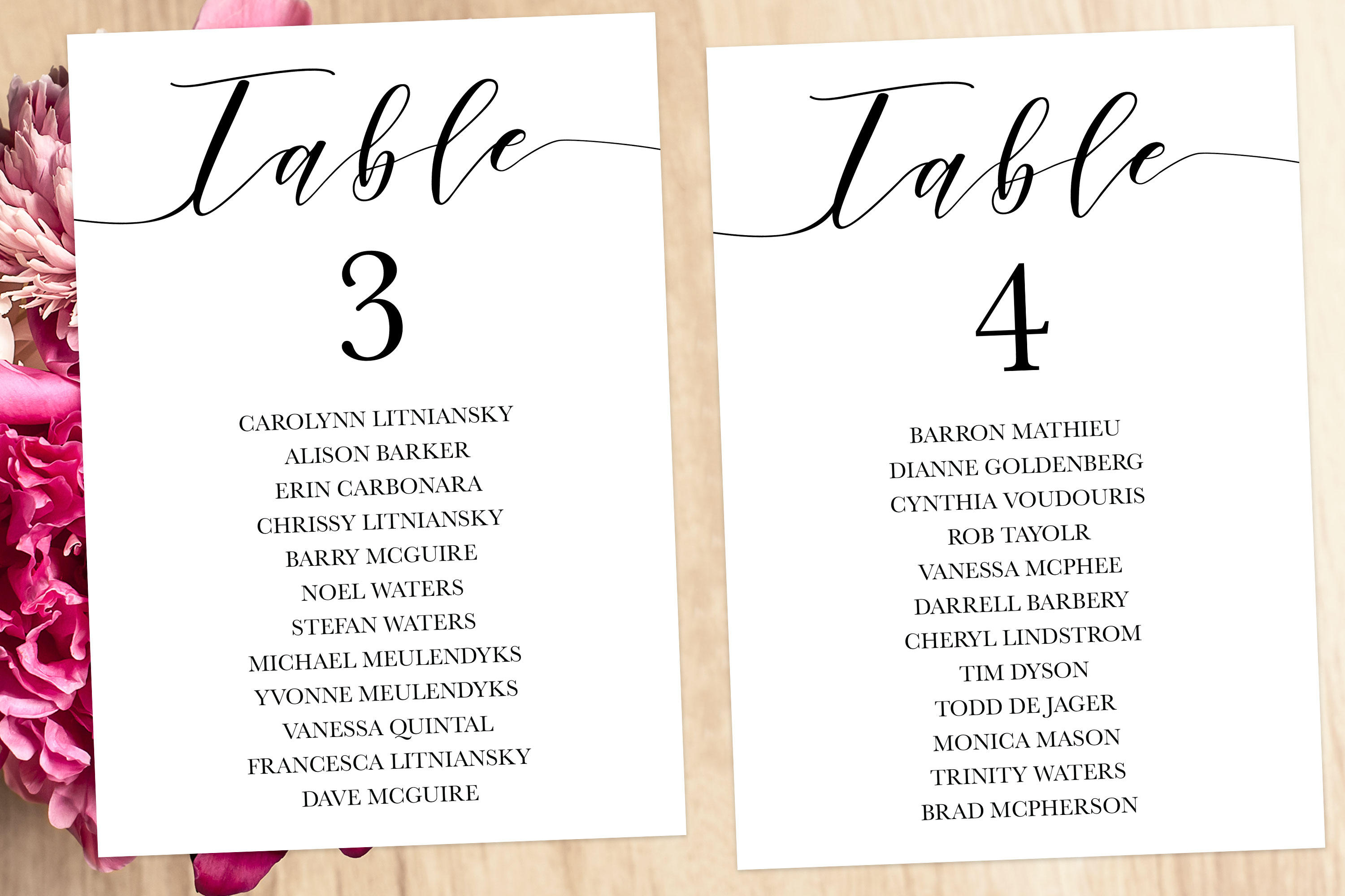 Place Card Template Table Number Template Seating Chart | Etsy