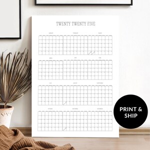 2025 Year Wall Calendar, 24x36 Poster, 2025 Large Wall Calendar Poster ...