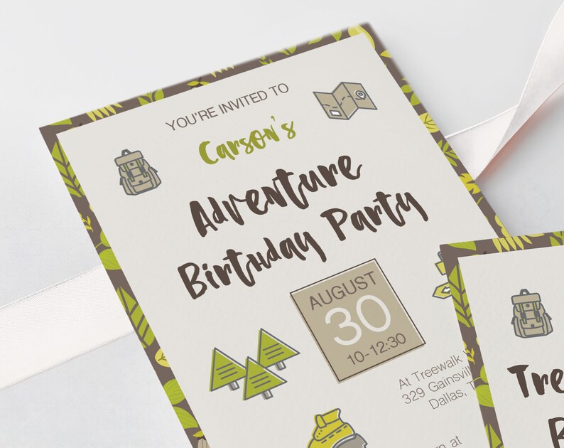 Adventure Birthday Invitations Camping Birthday Invitation - Etsy