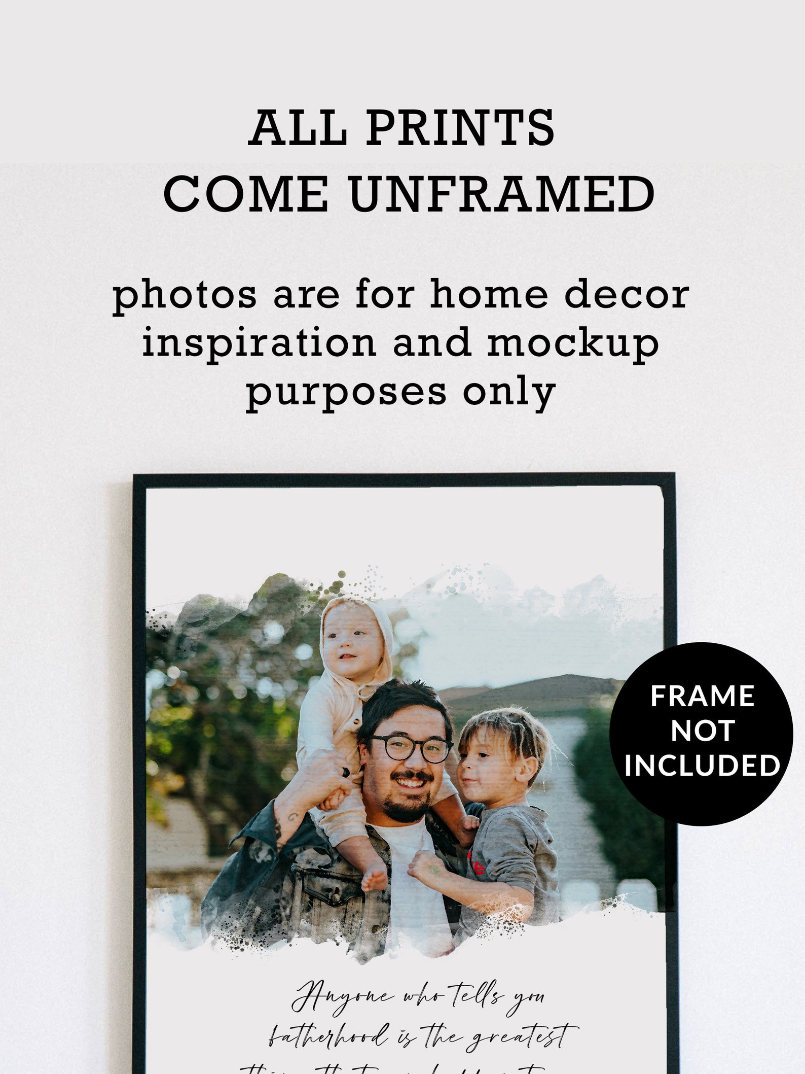 Custom Dad Portrait Father Quote Poster Fathers Day Gift - Etsy