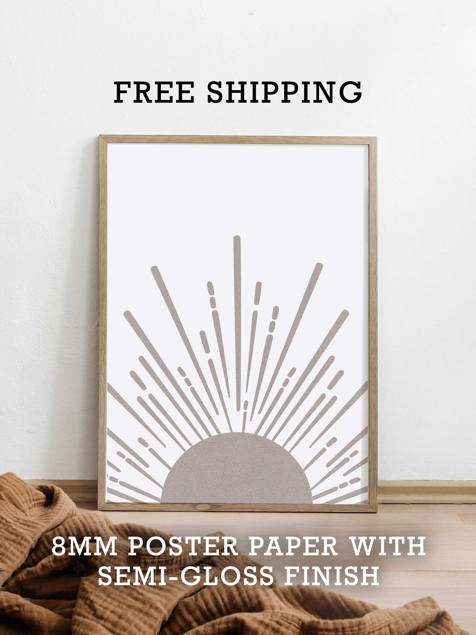 Half Sun Art Print Boho Wall Art Cute Sun Poster - Etsy UK