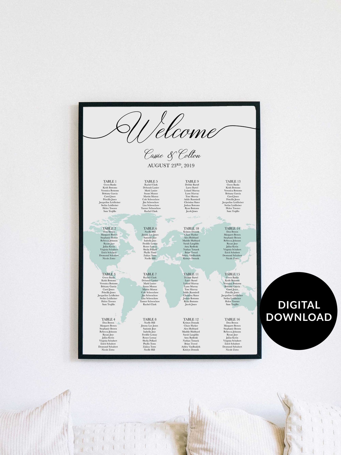 Travel Themed Wedding Seating Chart With a World Map - Etsy Canada