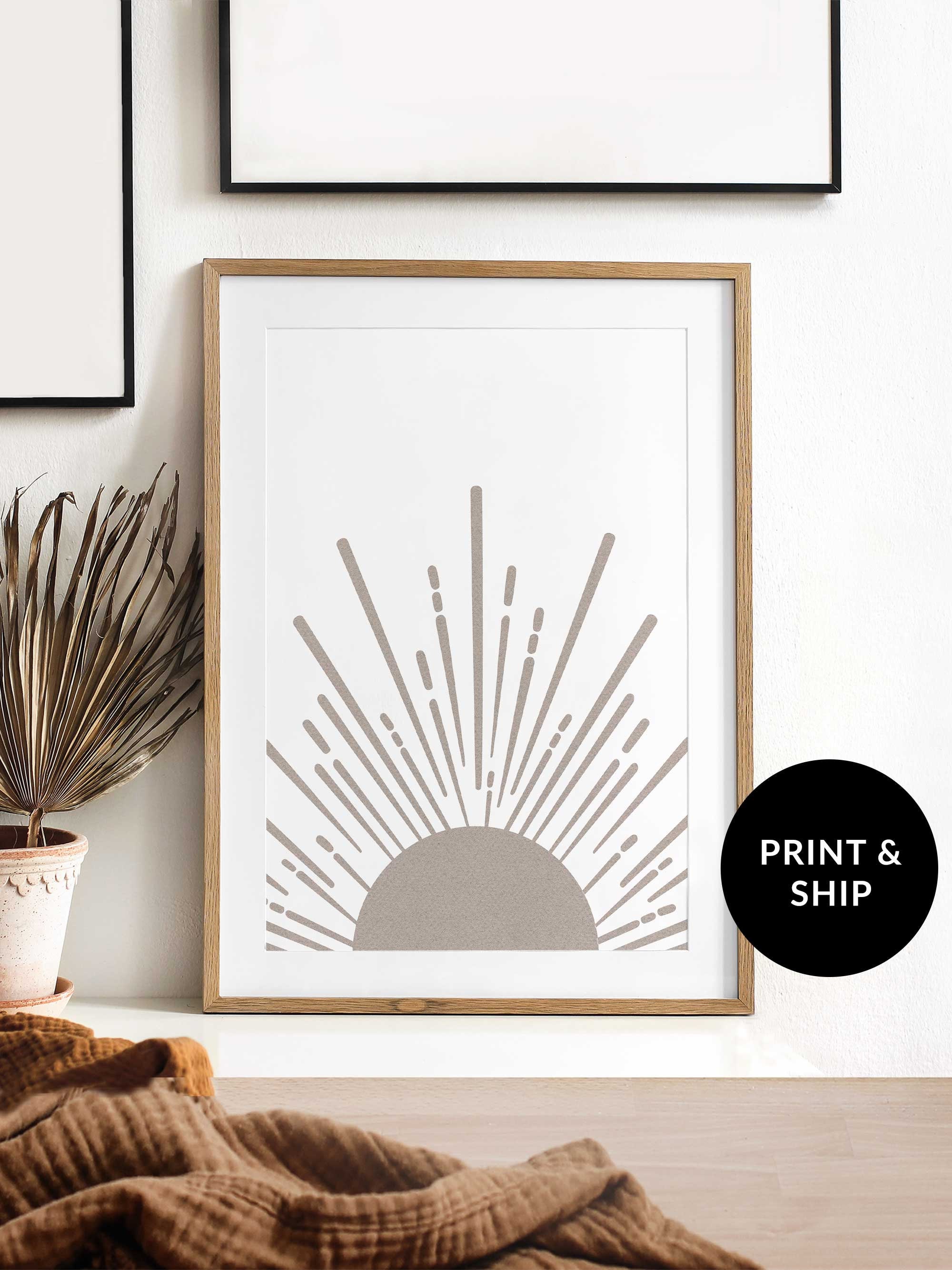 Half Sun Art Print Boho Wall Art Cute Sun Poster - Etsy UK