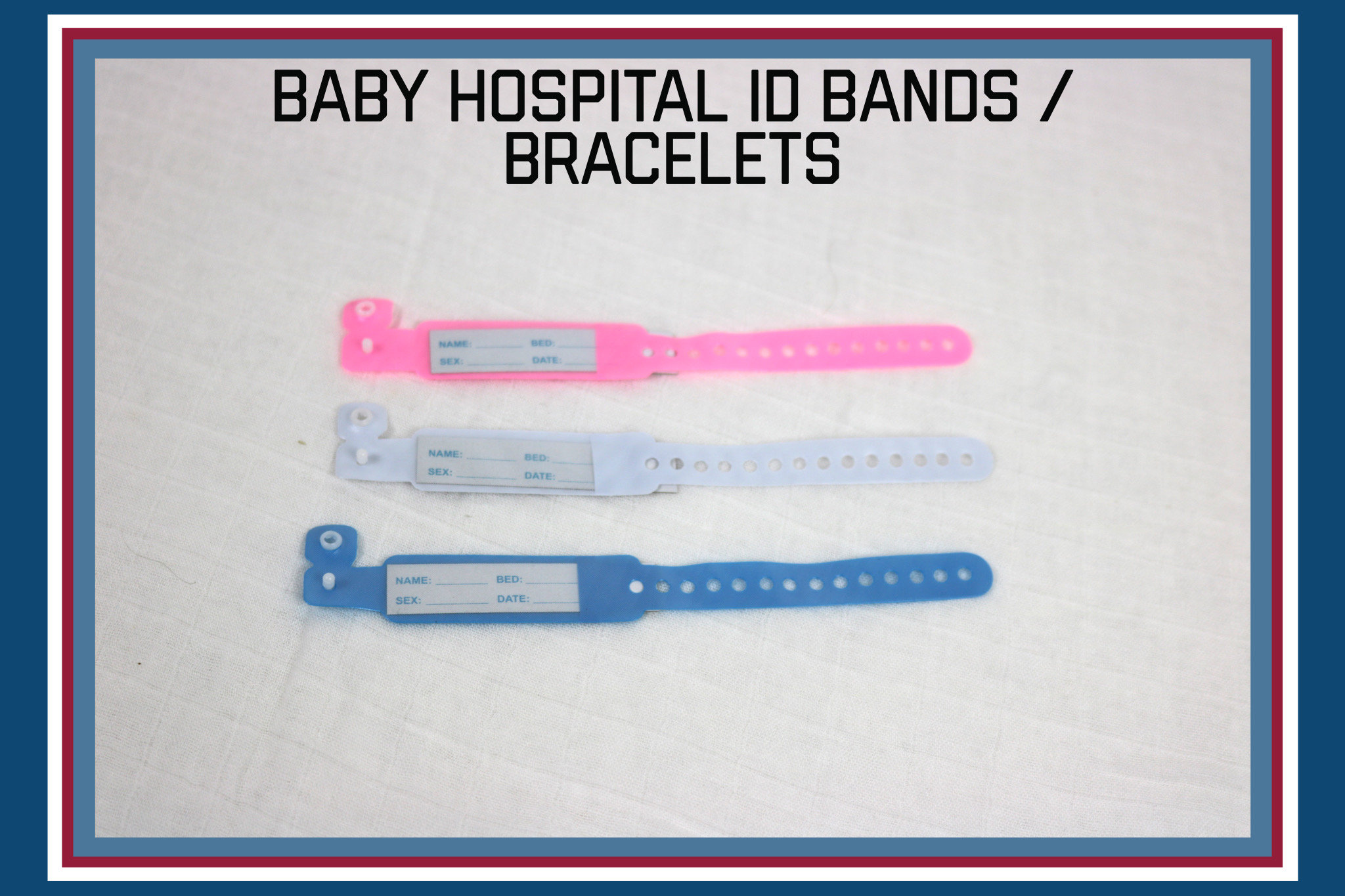 Baby Hospital ID Band Bracelet, Keepsake, Homebirth Gift Reborn and ...