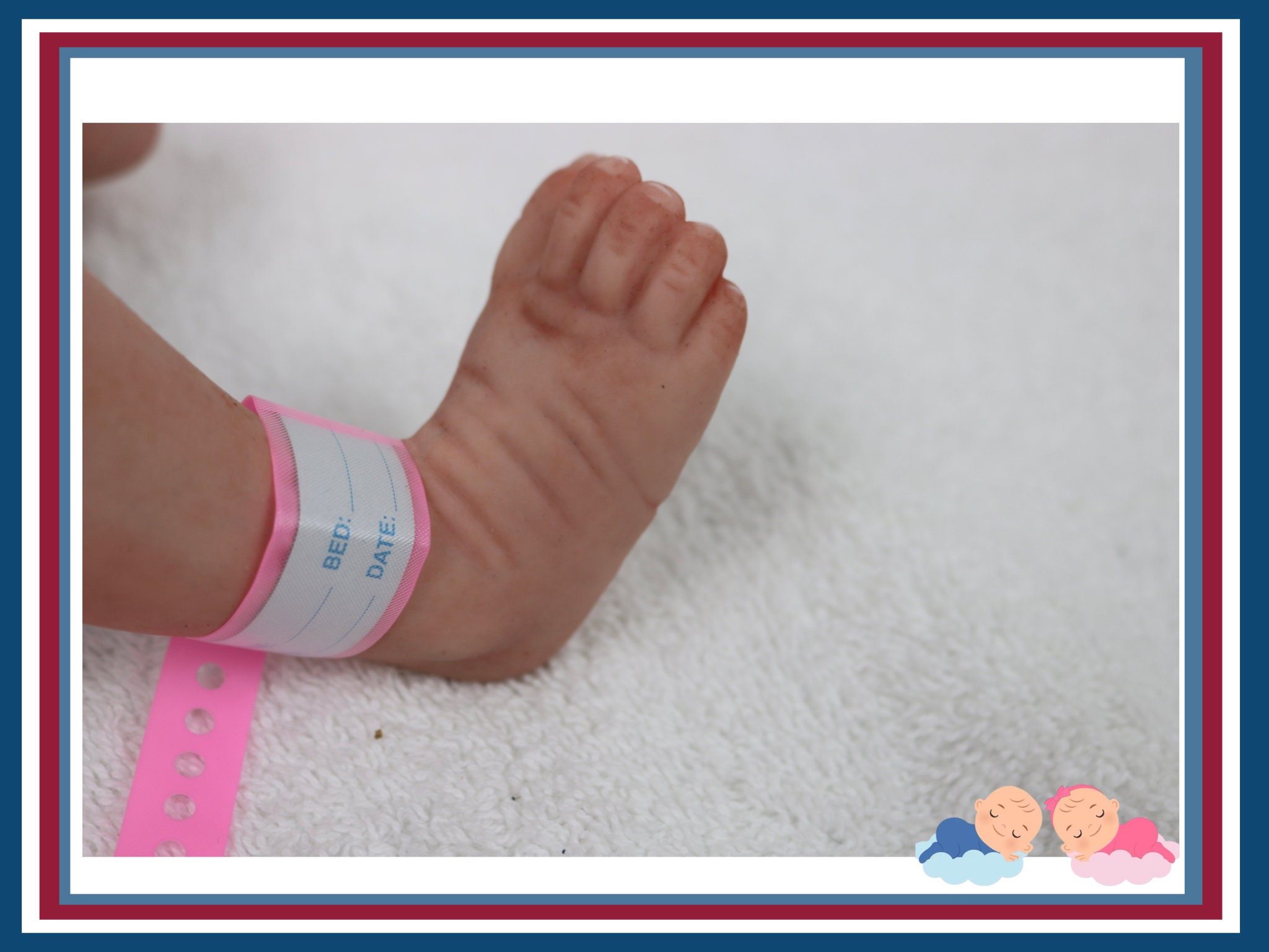 Baby Hospital ID Band Bracelet, Keepsake, Homebirth Gift Reborn and ...