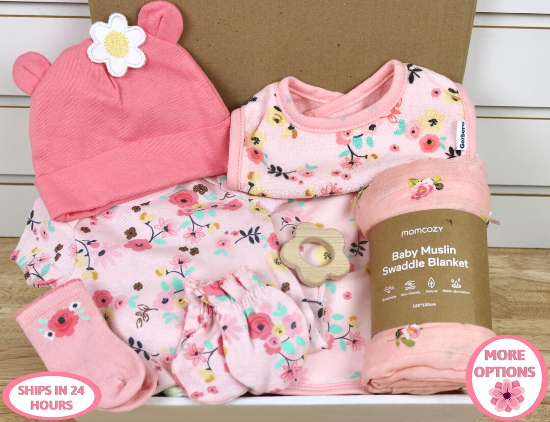 Reborn Baby Shower Gift, Pink Floral Baby Gift , Reborn Gift Box Opening, Baby Girl Clothes ...