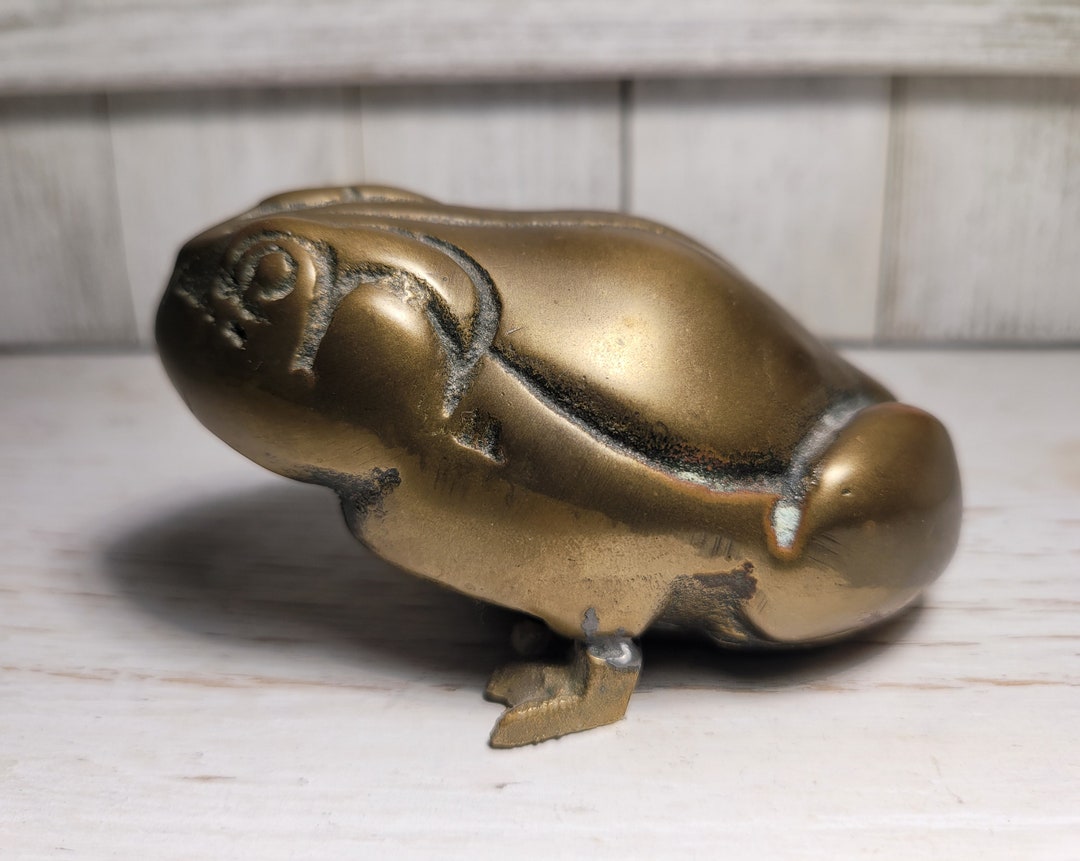 VINTAGE GENI Solid Brass Frog Paperweight - Made in Korea - 60's or 70 ...
