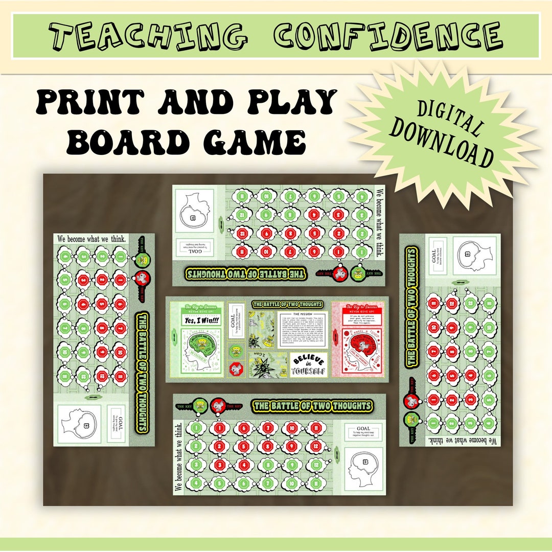 Teaching Confidence | PRINT AND PLAY Game | the Battle of Two Thoughts ...