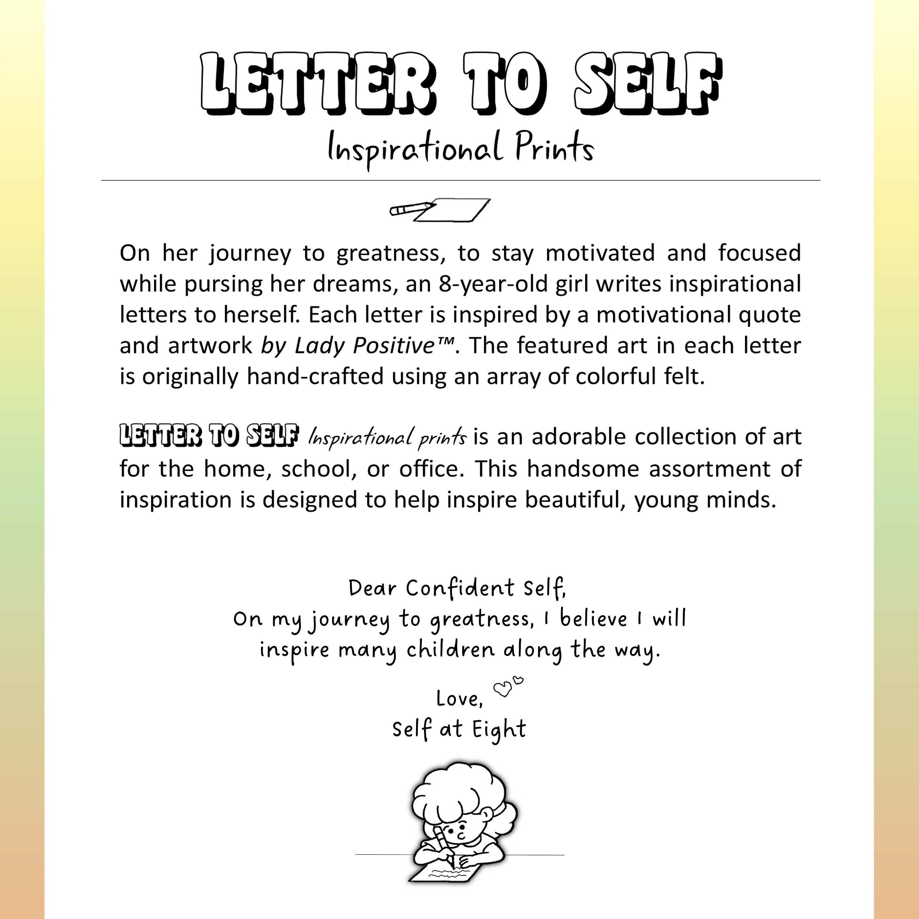 LETTER TO SELF - Print | Inspirational Art Print for Children | Instant ...