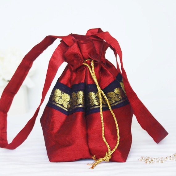 Red Silk Drawstring Pouch - Etsy UK