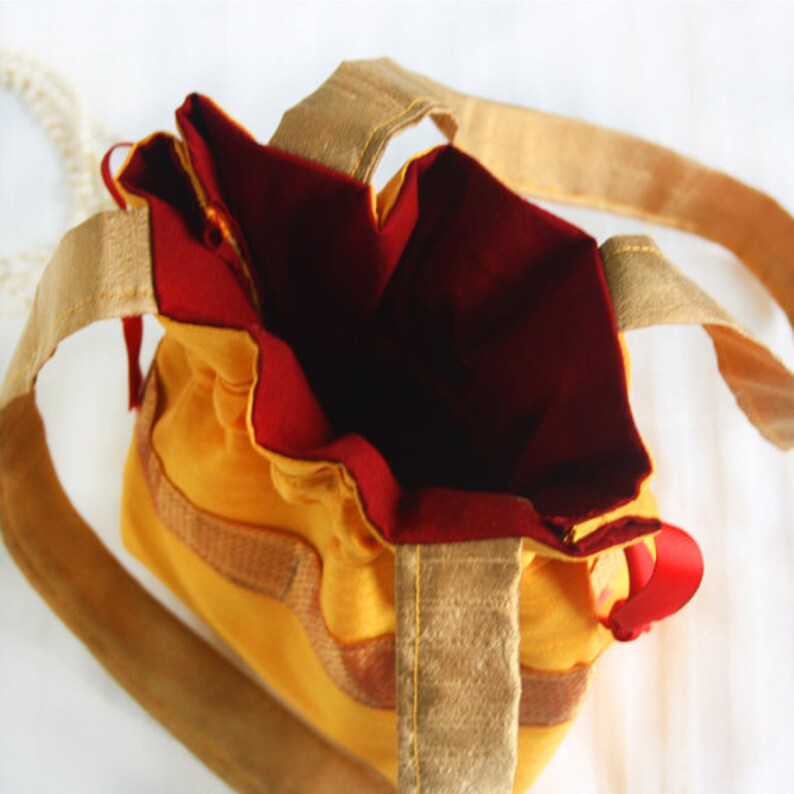 Bright Yellow Drawstring Pouch - Etsy UK