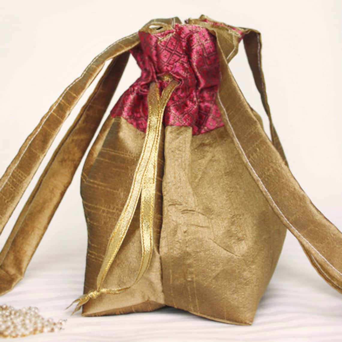 Silk Drawstring Pouch - Etsy UK