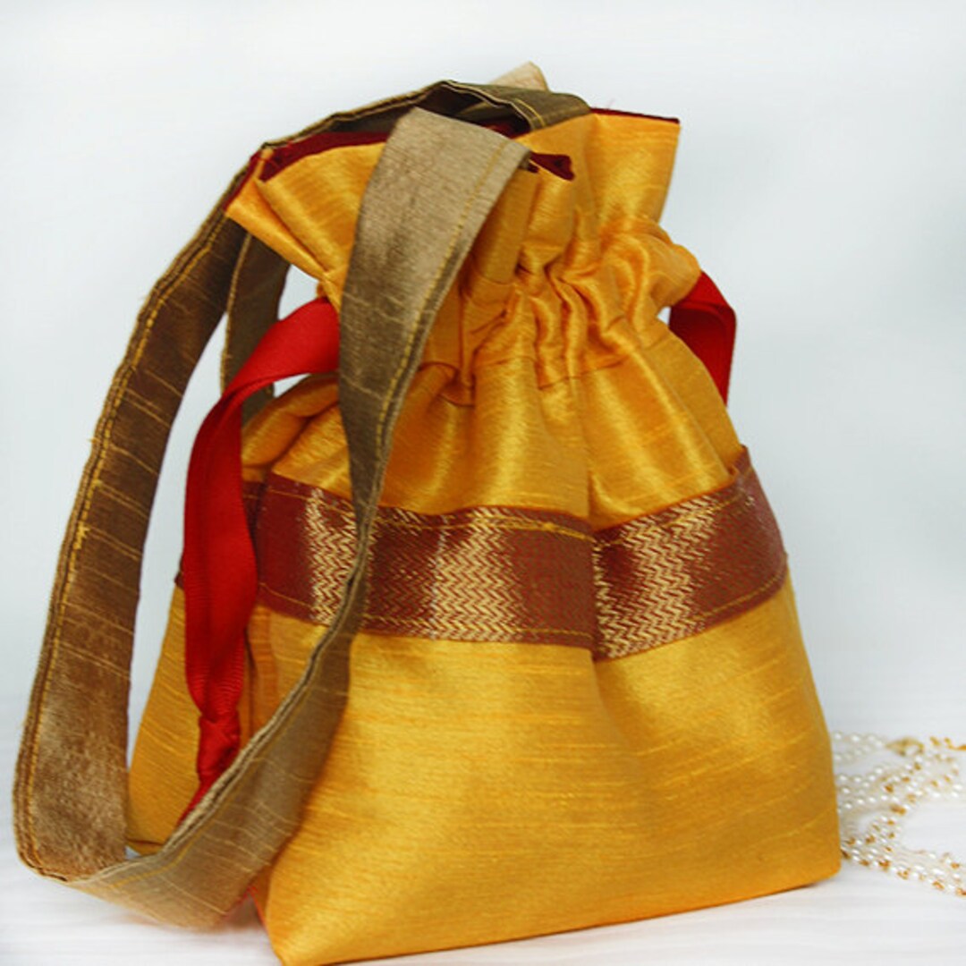 Bright Yellow Drawstring Pouch - Etsy UK