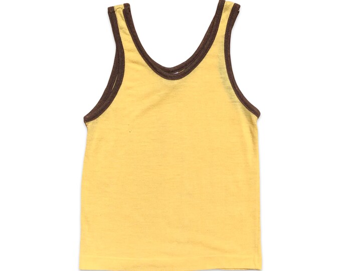 6x Kids Vintage 70’s Yellow and Brown Track Tank-top by Sears - Etsy